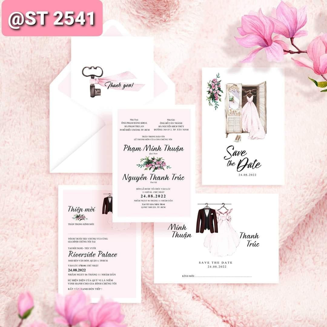 2541 - Thiệp cưới Rồng Vàng